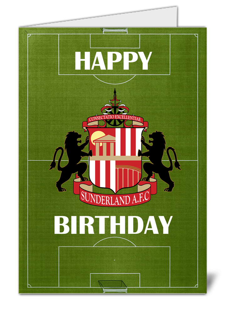 Sunderland Birthday Card – Football Pitch Gloss Card