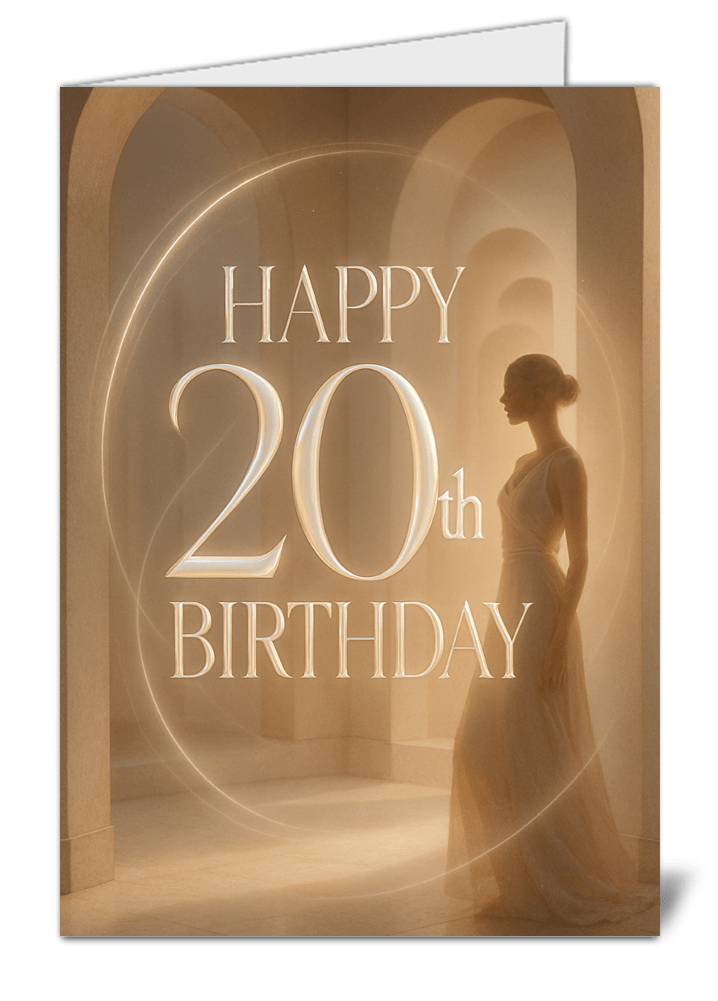 Happy 20th Birthday Themed Happy Birthday Card - High Quality Gloss ...