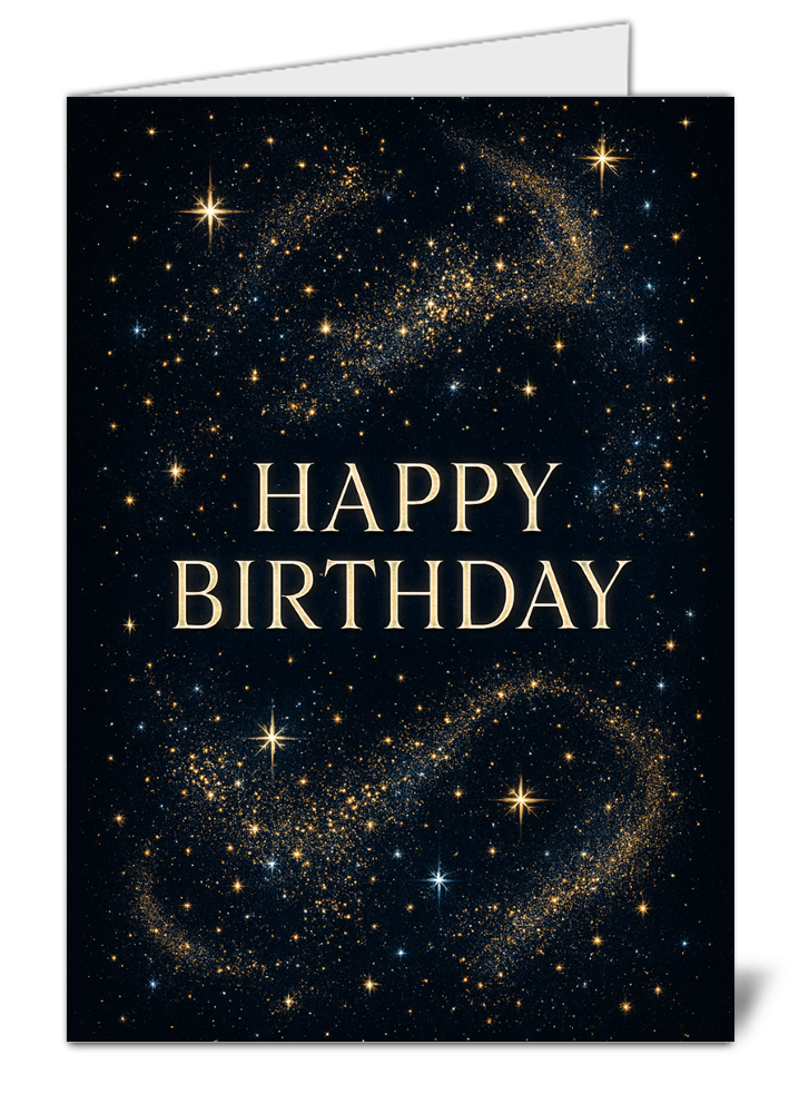 The Festival of Stars Themed Happy Birthday Card - High Quality Gloss ...